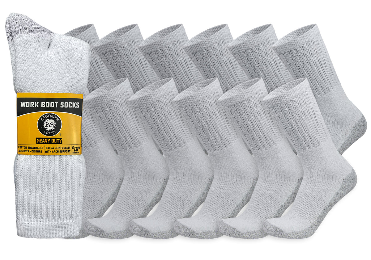 Men's Heavy Duty Steel Toe Cotton Work Crew Socks – Brooklyn Socks